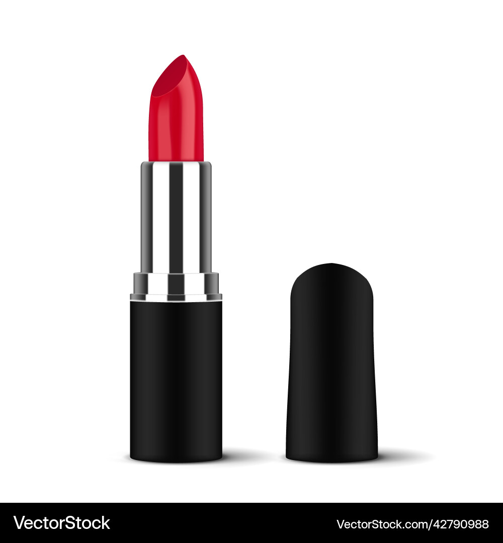 Red Lipstick on White Background Royalty Free Vector Image