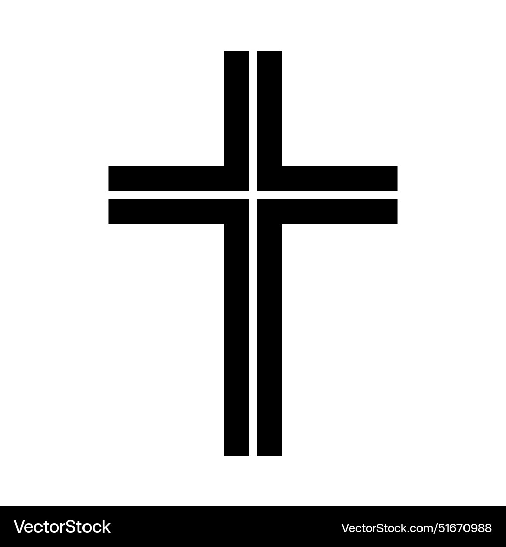 Simple cross icon christian symbol Royalty Free Vector Image