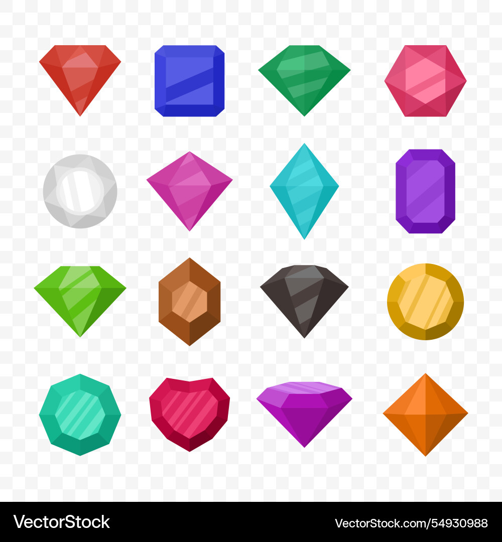 Simple minimalistic gemstone icon set Royalty Free Vector