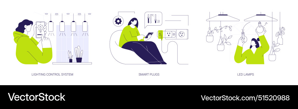 Smart lighting abstract concept Royalty Free Vector Image