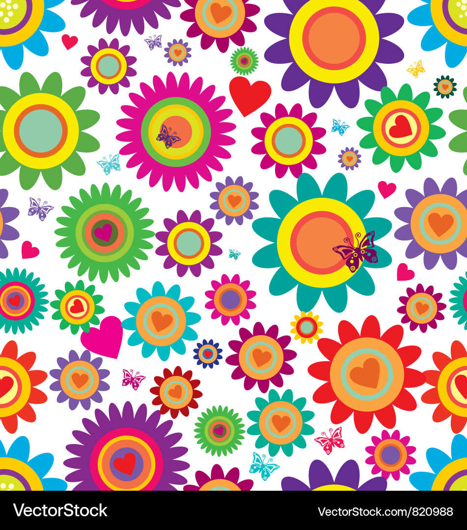 Spring flowers - seamless pattern Royalty Free Vector Image