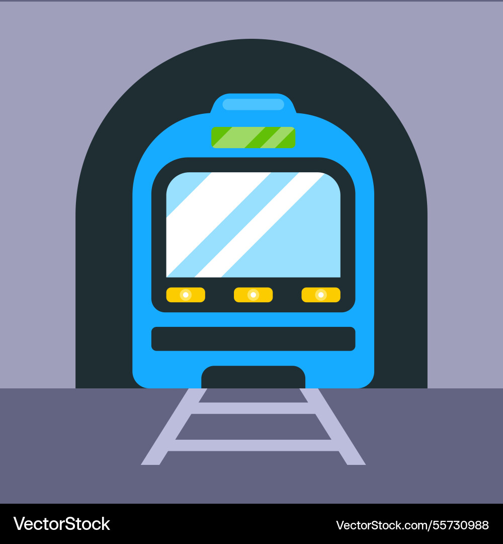 Underground subway train locomotive front Vector Image