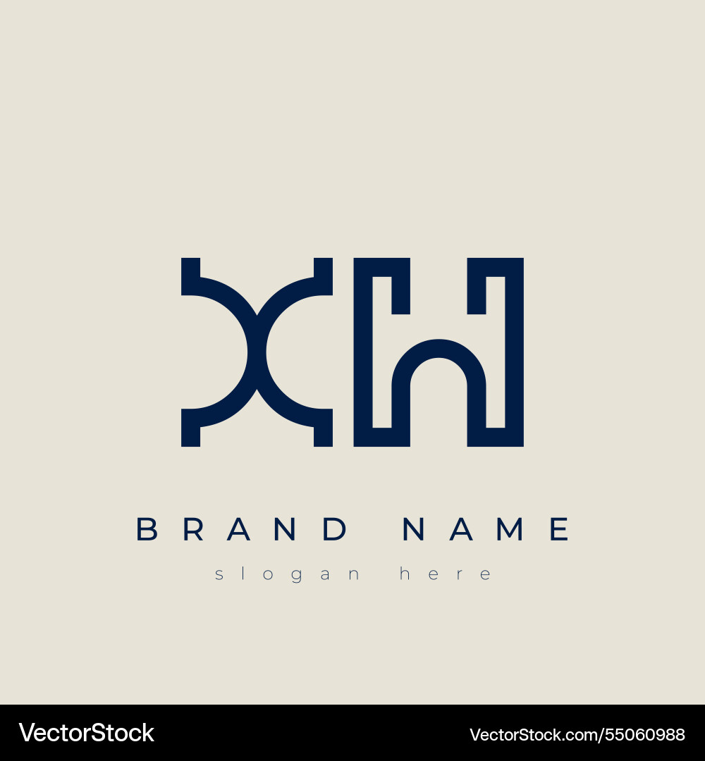 Xh alphabet letter icon logo Royalty Free Vector Image