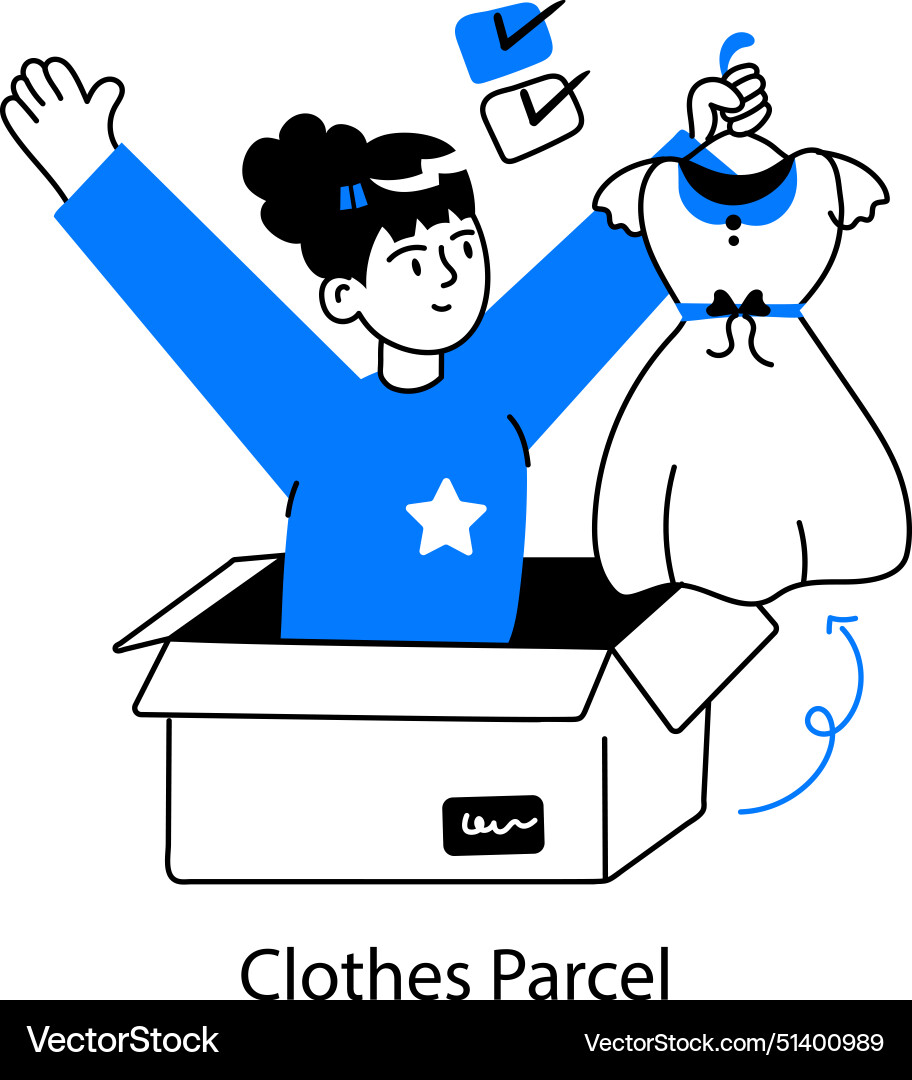 Clothes parcel Royalty Free Vector Image - VectorStock