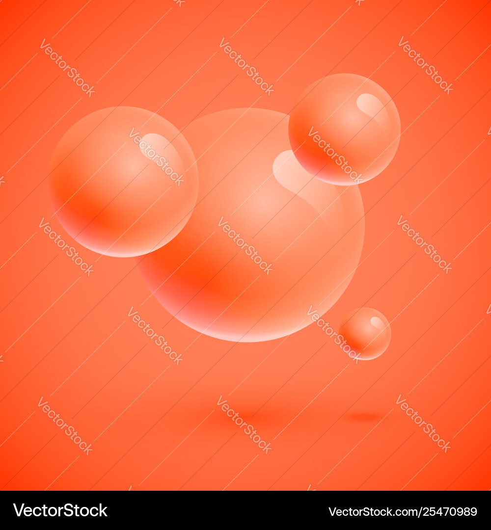 Colorful spheres floating realistic Royalty Free Vector
