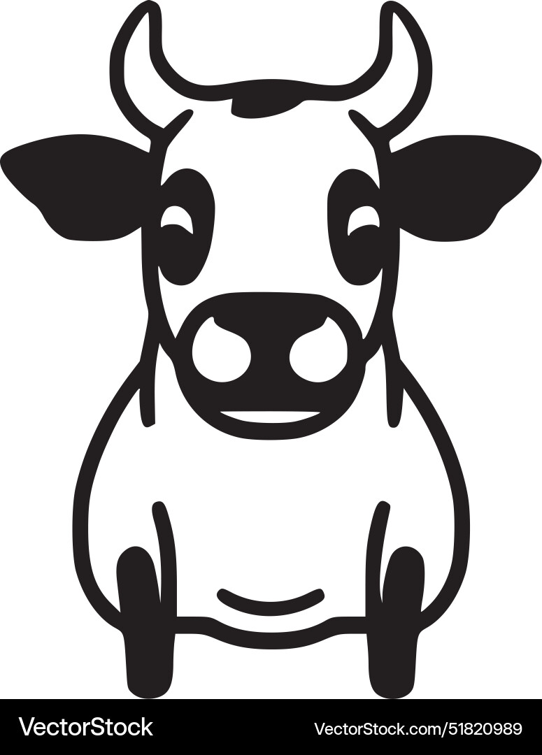 Cow - black and white isolated icon Royalty Free Vector