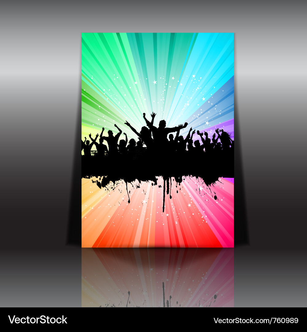 Crowd flyer layout Royalty Free Vector Image - VectorStock