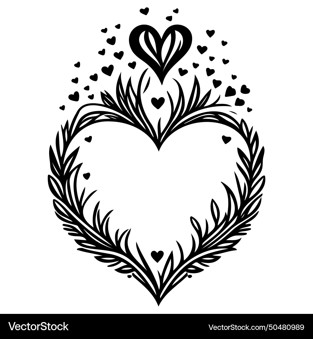 Doodle abstract sketch love heart draw Royalty Free Vector