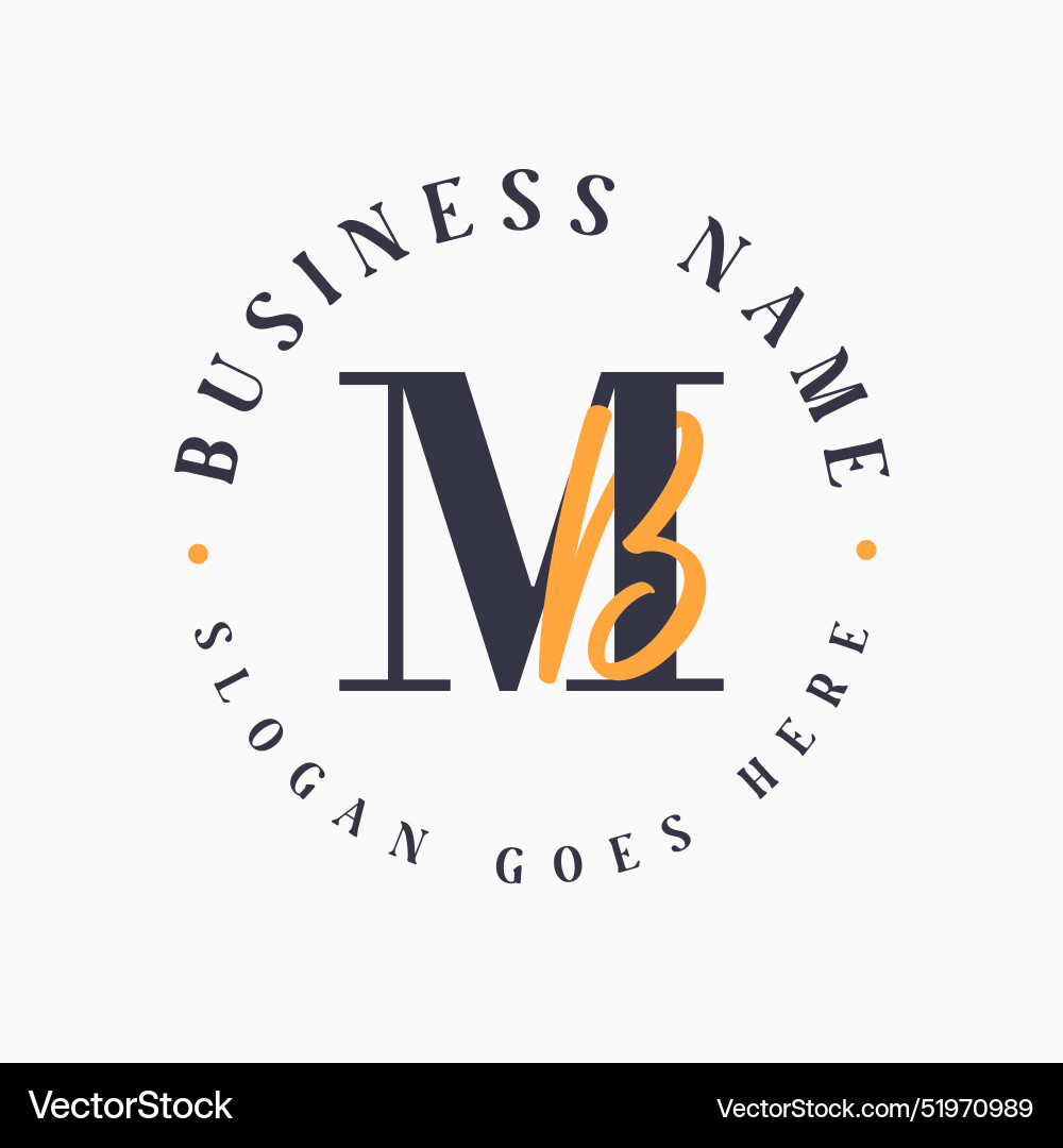 Elegant letter mb initials logo for corporate Vector Image