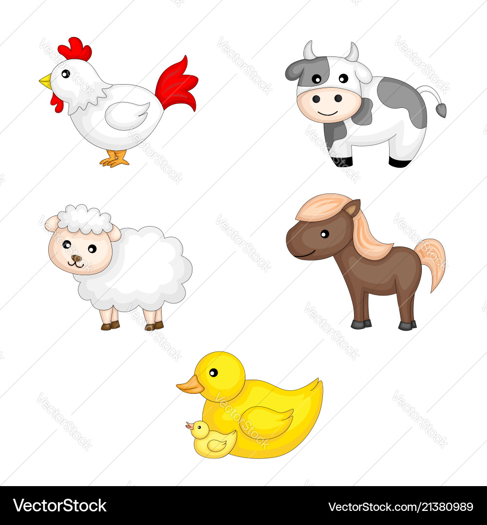 Farm animals Royalty Free Vector Image - VectorStock
