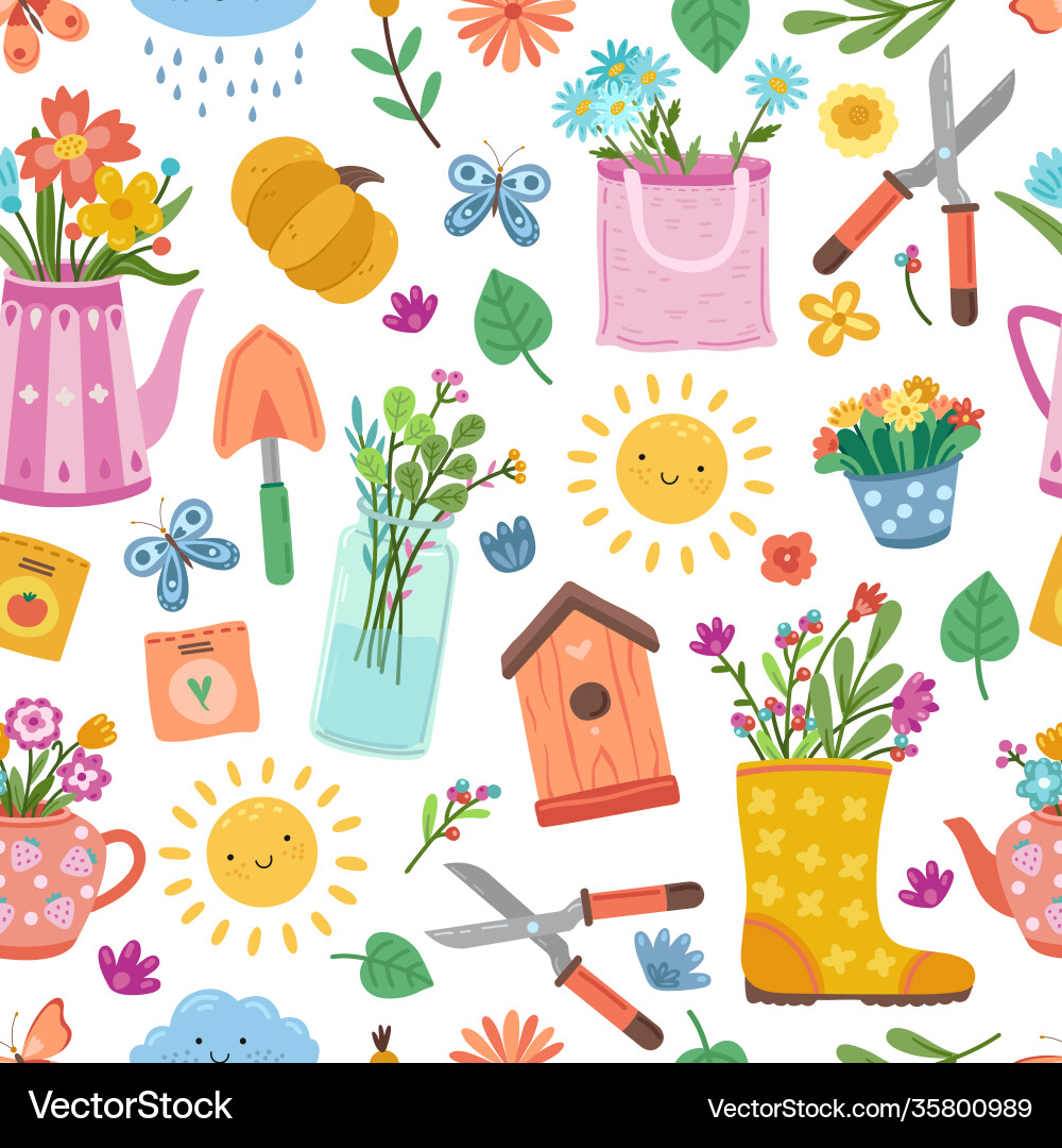 Floral Spring Boots Pattern Royalty Free Vector Image