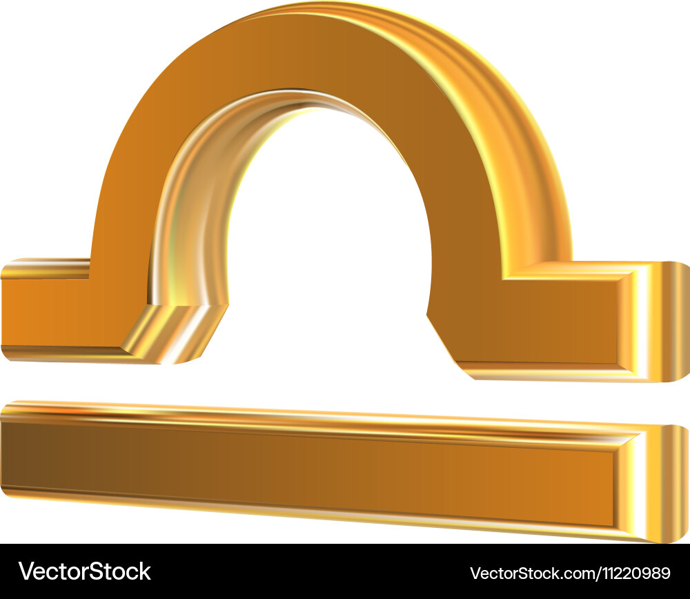 Golden zodiac sign libra Royalty Free Vector Image
