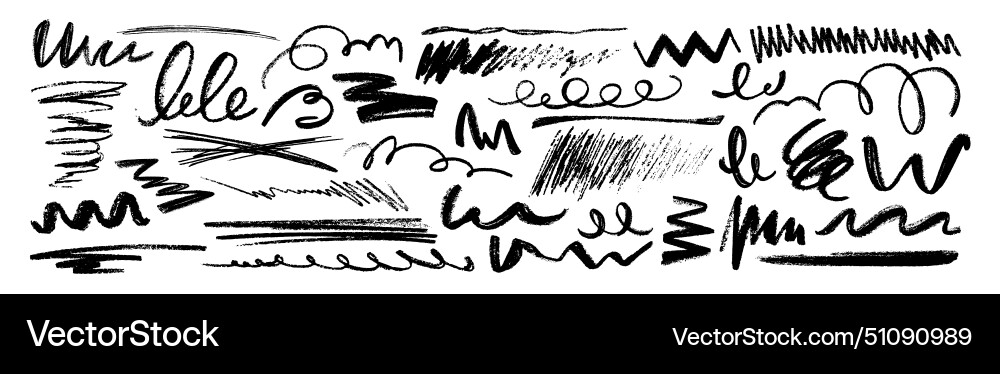 Hand drawing crayon doodle strokes pencil Vector Image