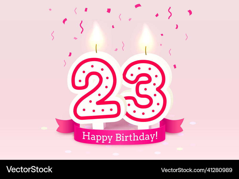 Happy birthday years 23 anniversary Royalty Free Vector