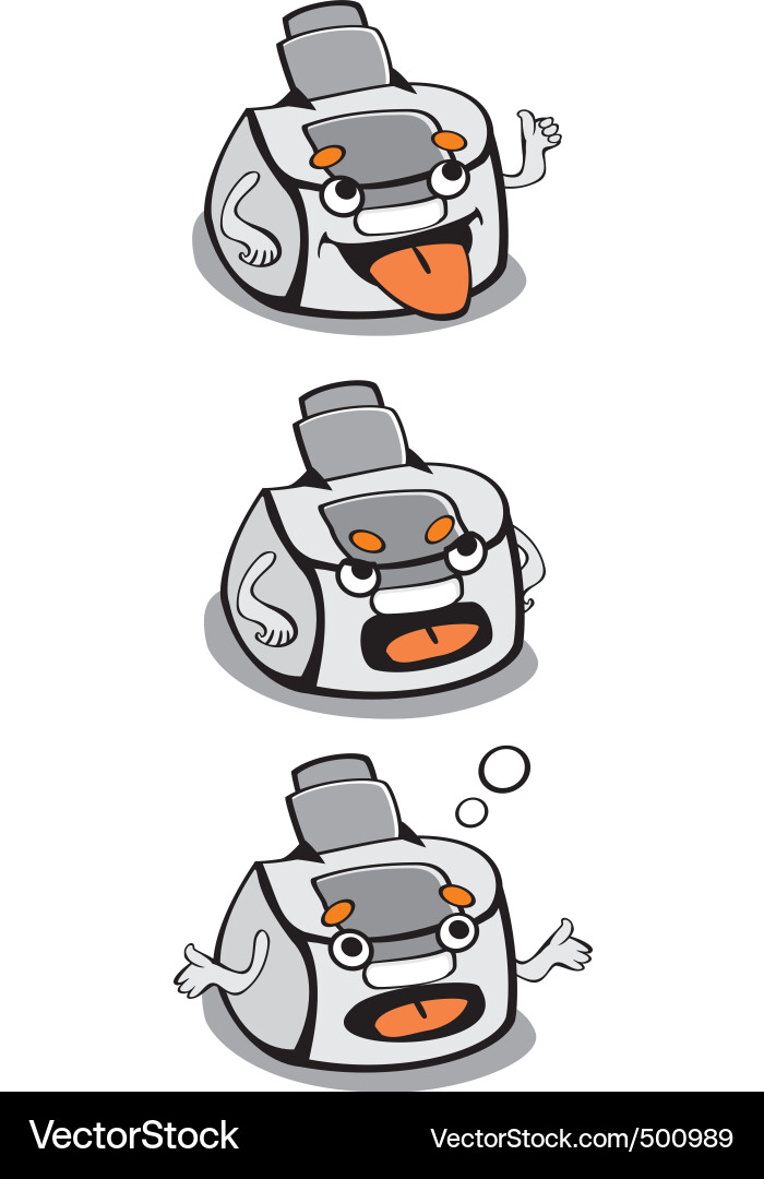 Happy Printer Character Royalty Free Vector Image