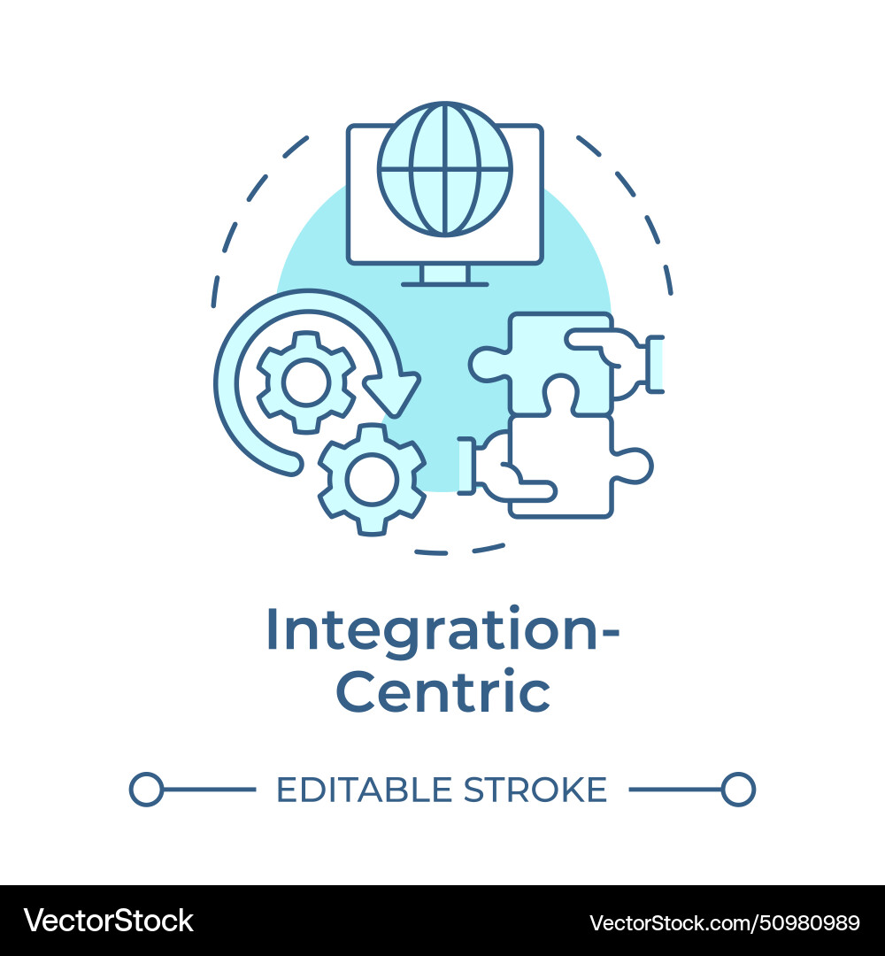 Integration-centric soft blue concept icon Vector Image