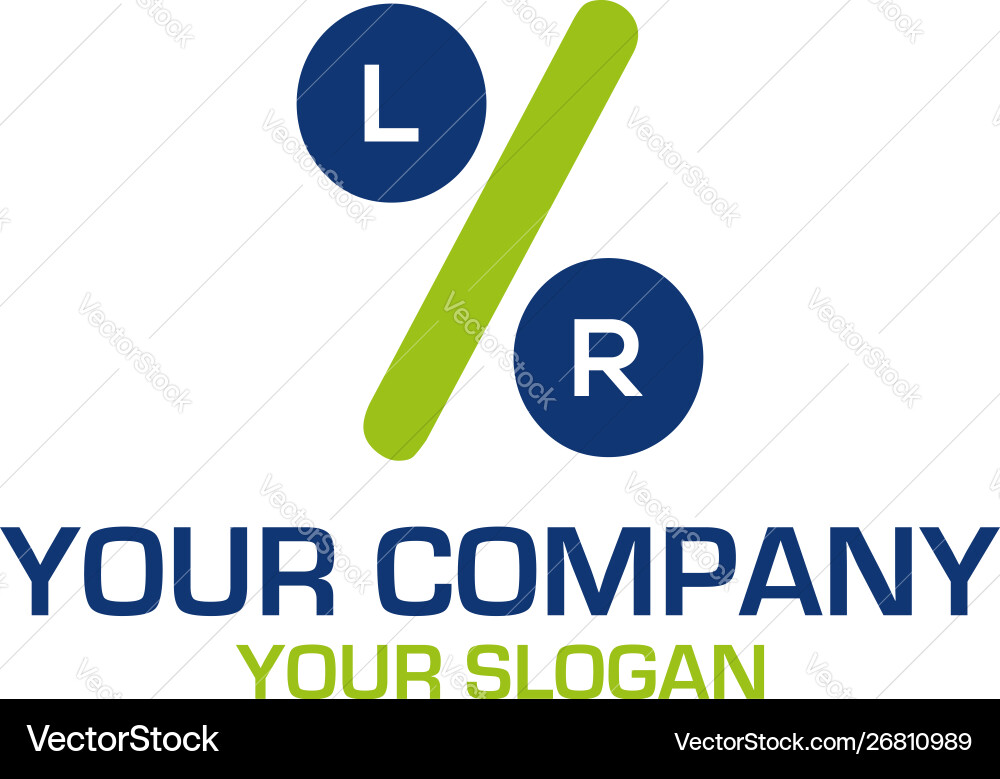 Left right percent logo design Royalty Free Vector Image