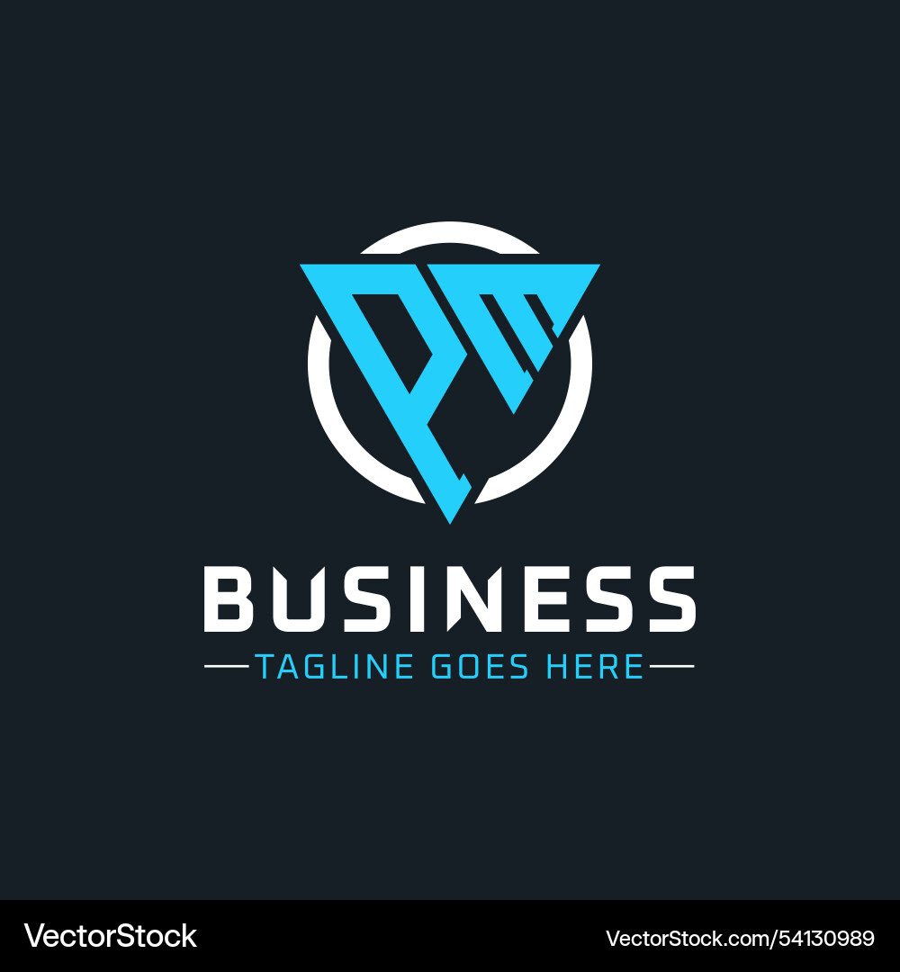 Pm monogram modern initials letter logo design Vector Image