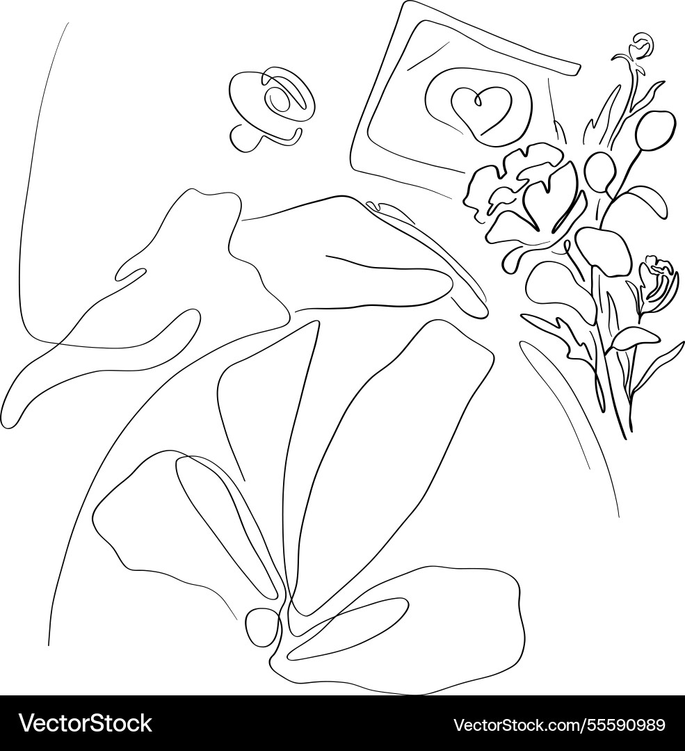 Pregnant belly line art Royalty Free Vector Image