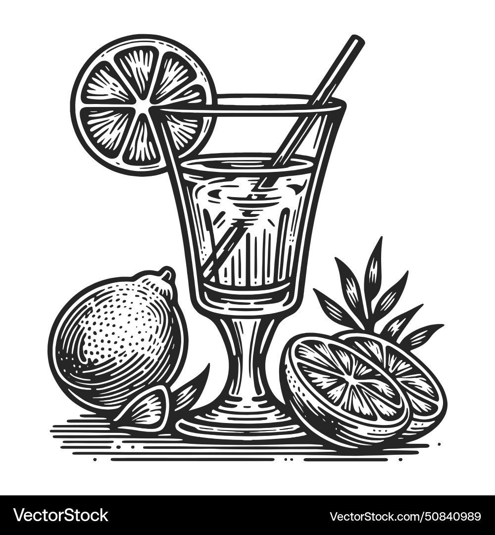Refreshing citrus drink Royalty Free Vector Image