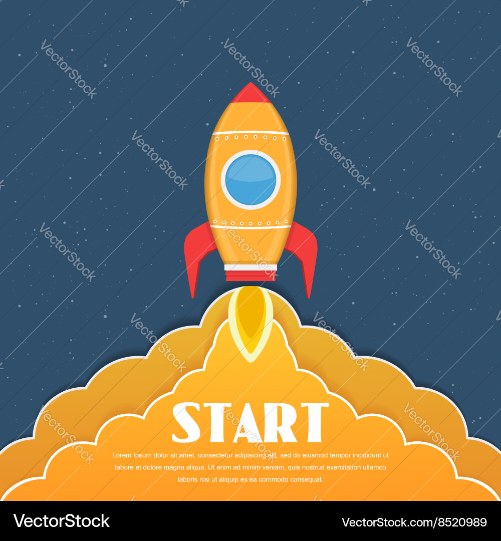 Rocket launch Royalty Free Vector Image - VectorStock