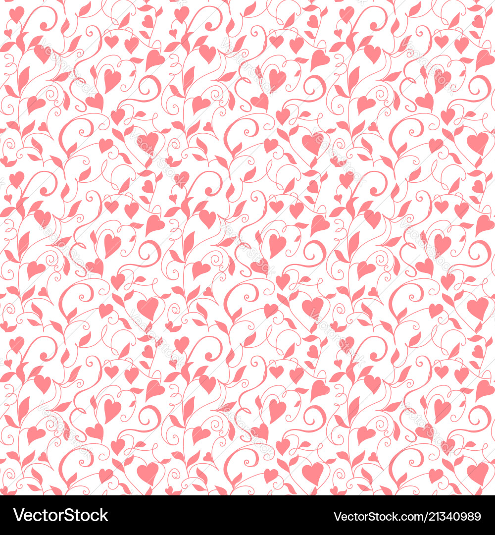 Romantic Floral Heart Pattern Royalty Free Vector Image