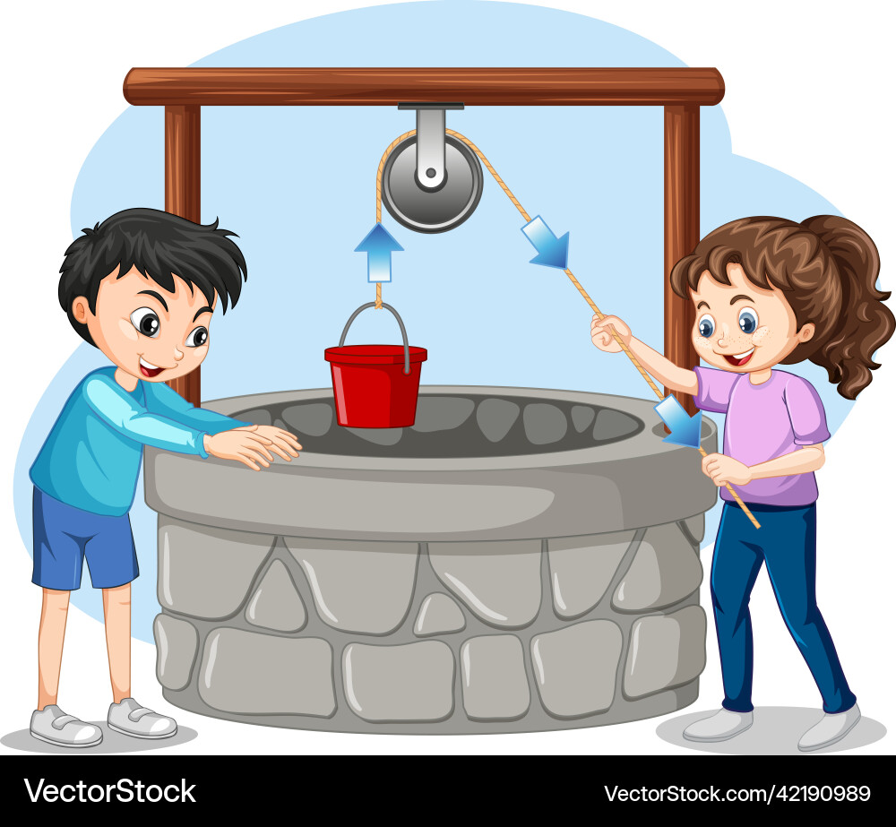 Science Pulley Experiment mit festem Pulley Vektorbild