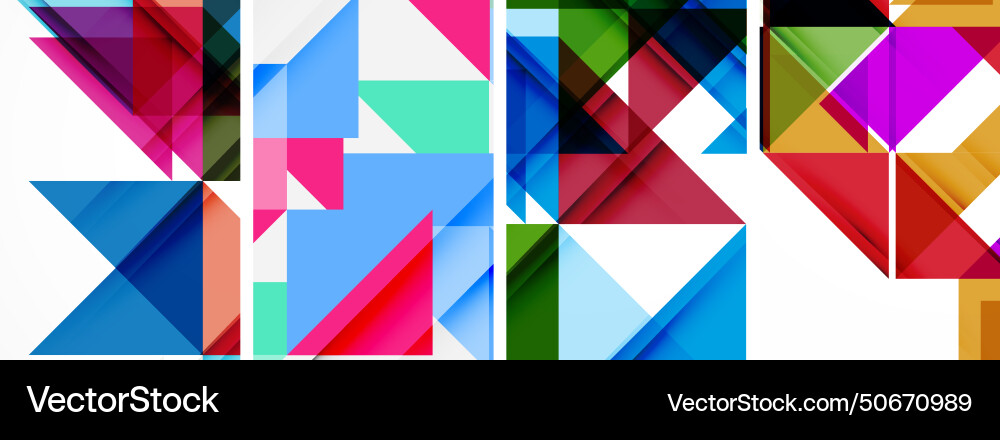 Set of abstract random triangle composition Vector Image