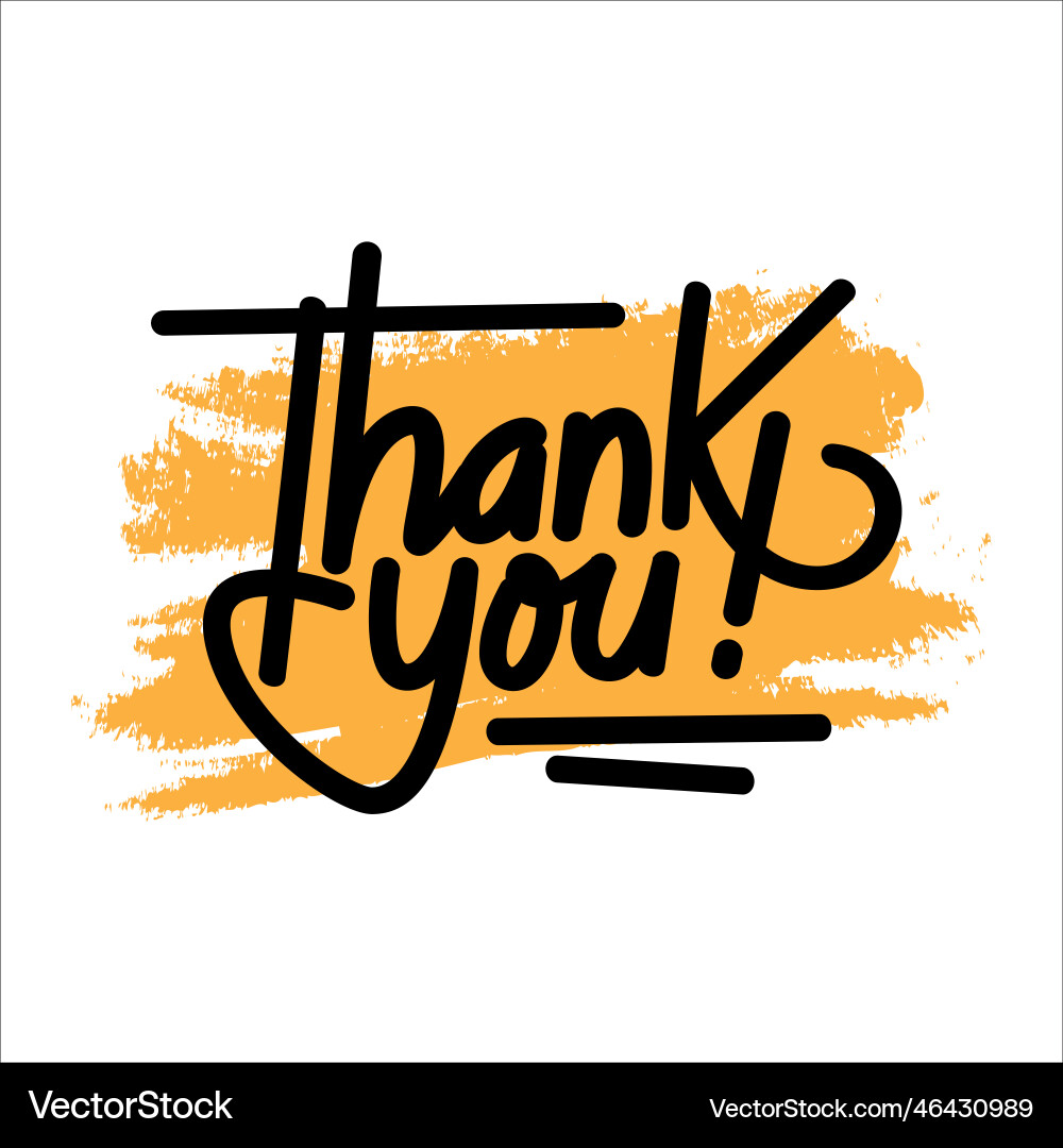 Thank you handwrittenr Royalty Free Vector Image