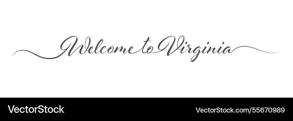 Welcome to virginia single line design Royalty Free Vector