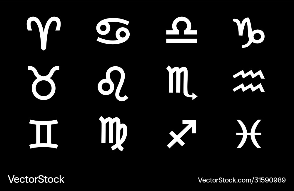 Zodiac Signs Royalty Free Vector Image Vectorstock