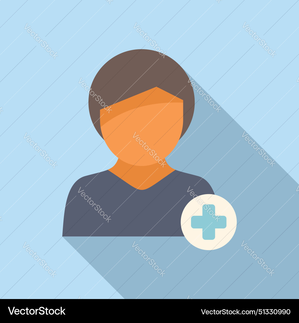 Avatar icon with medical plus sign Royalty Free Vector Image