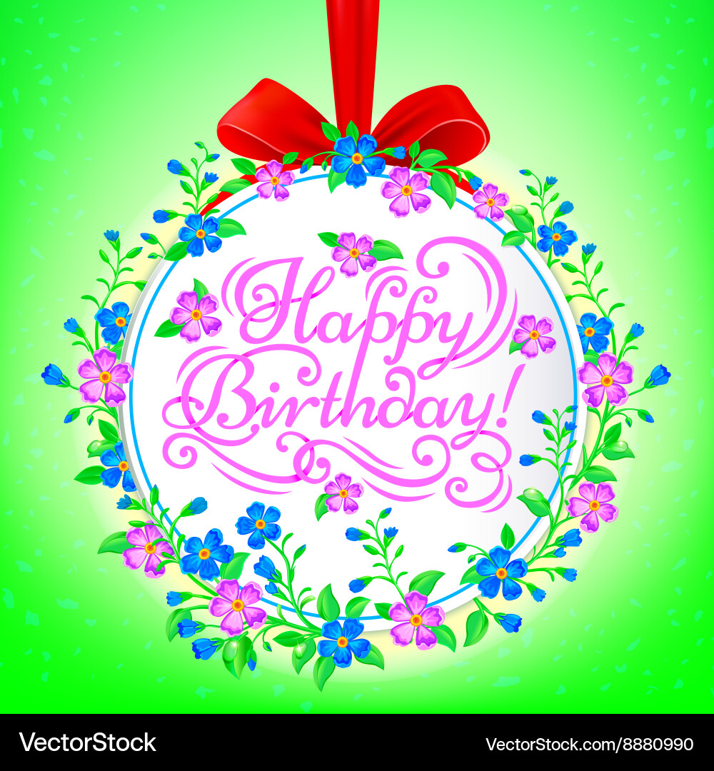 Birthday round banner Royalty Free Vector Image