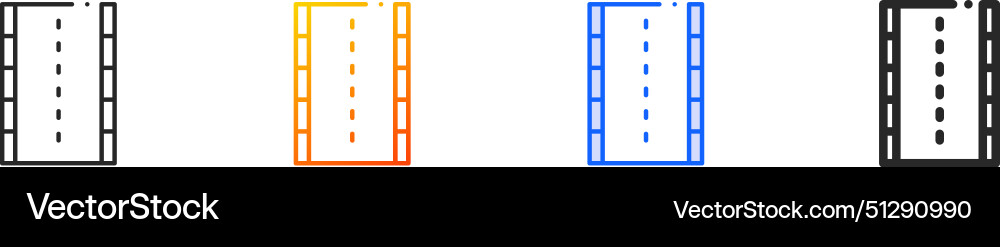 Broken line iconthin linear gradient blue stroke Vector Image