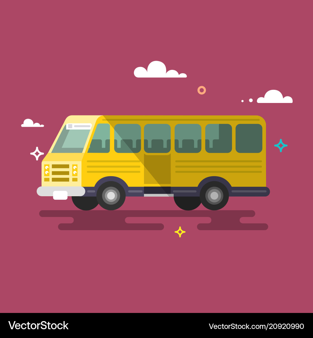 Bus flat design Royalty Free Vector Image - VectorStock