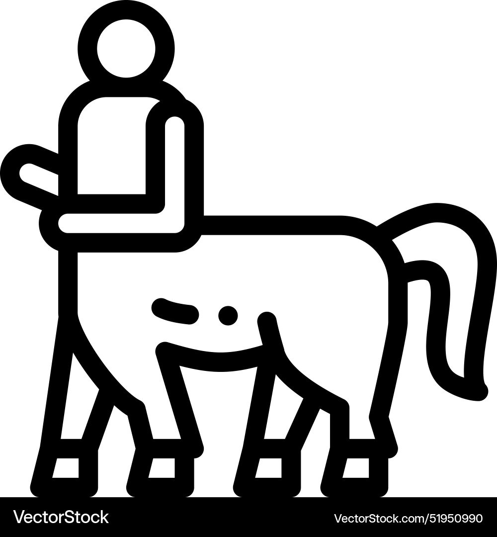Centaur icon thin linear style design isolated Vector Image