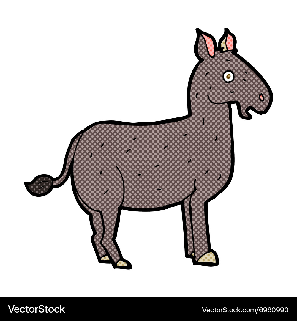 Cute Comic Mule Cartoon Royalty Free Vector Image