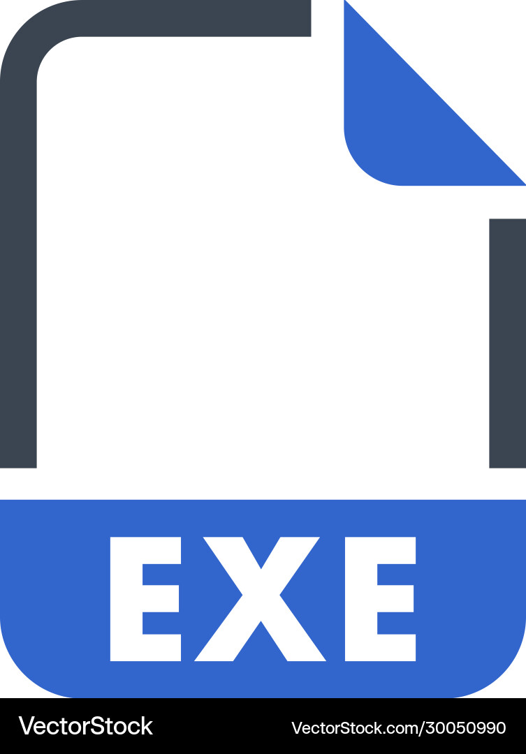 Exe file format icon Royalty Free Vector Image