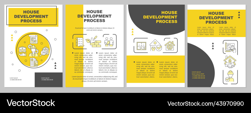 Housing development process yellow brochure Vector Image