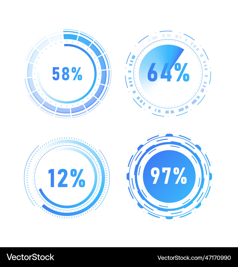 Hud loading bars white set Royalty Free Vector Image Hud loading bars white set Royalty Free Vector Image