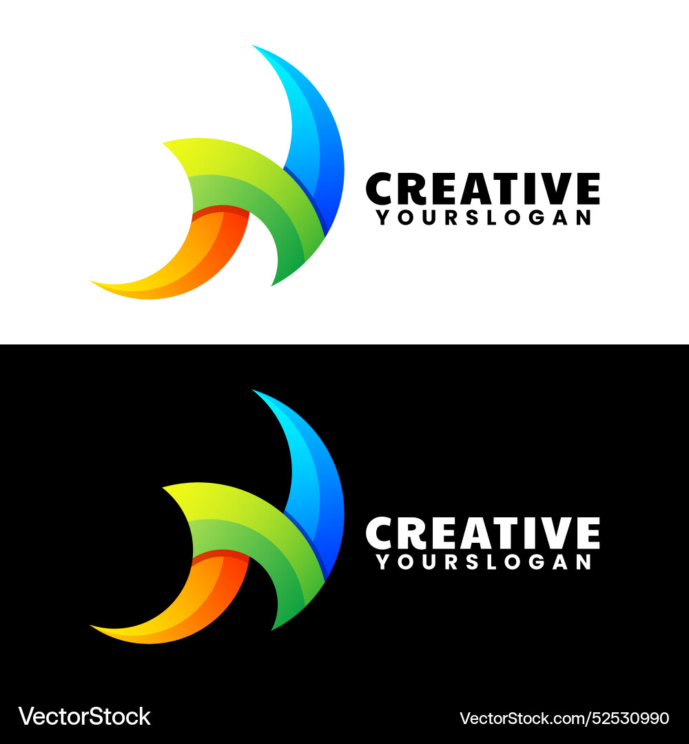 Letter n colorful logo design Royalty Free Vector Image
