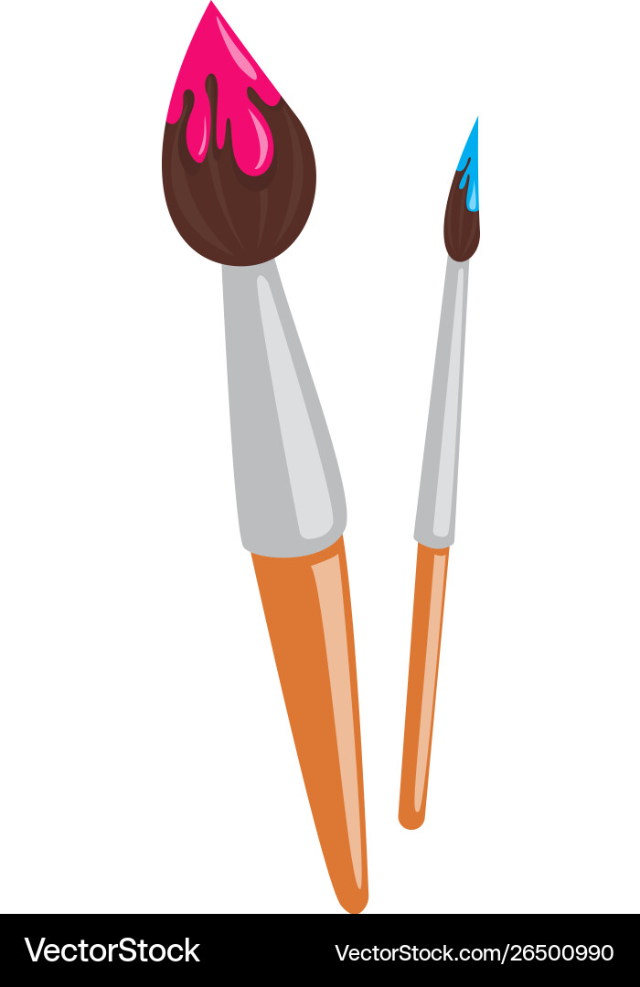 Paint brushes big and small with on tips Vector Image