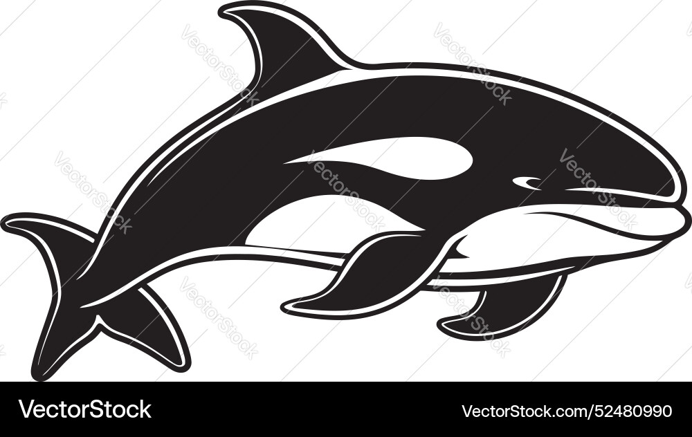 Playful pod adorable orca emblem petite poseidon Vector Image