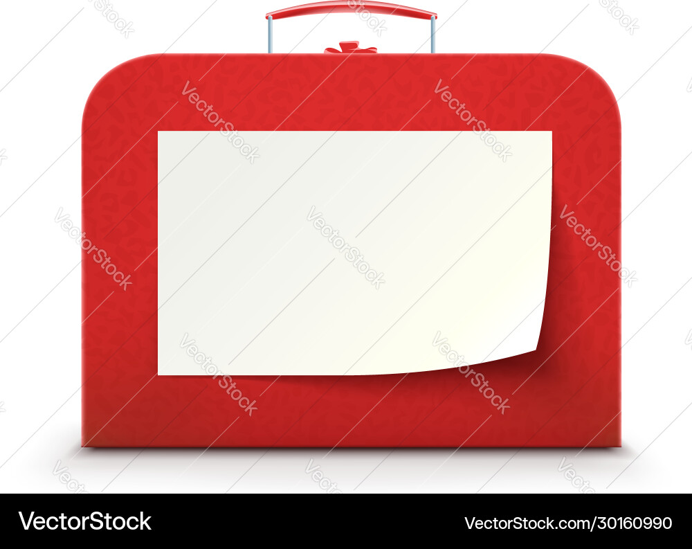 Red suitcase on white background Royalty Free Vector Image
