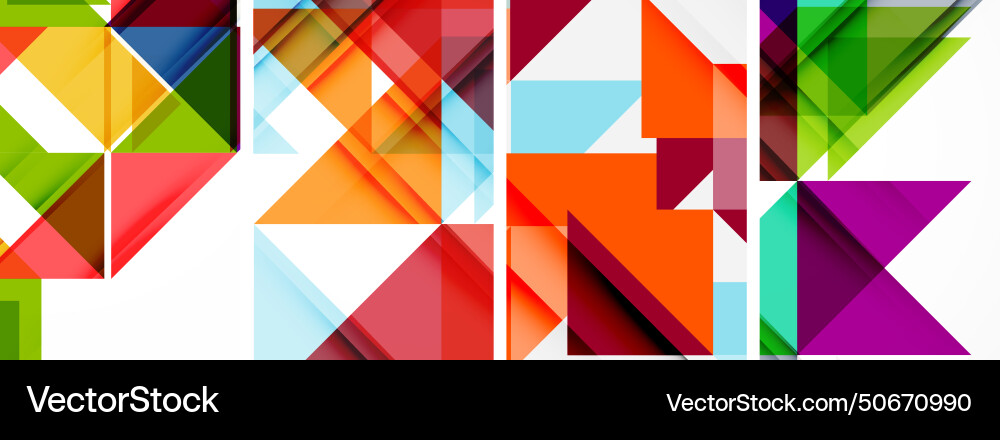 Set of abstract random triangle composition Vector Image