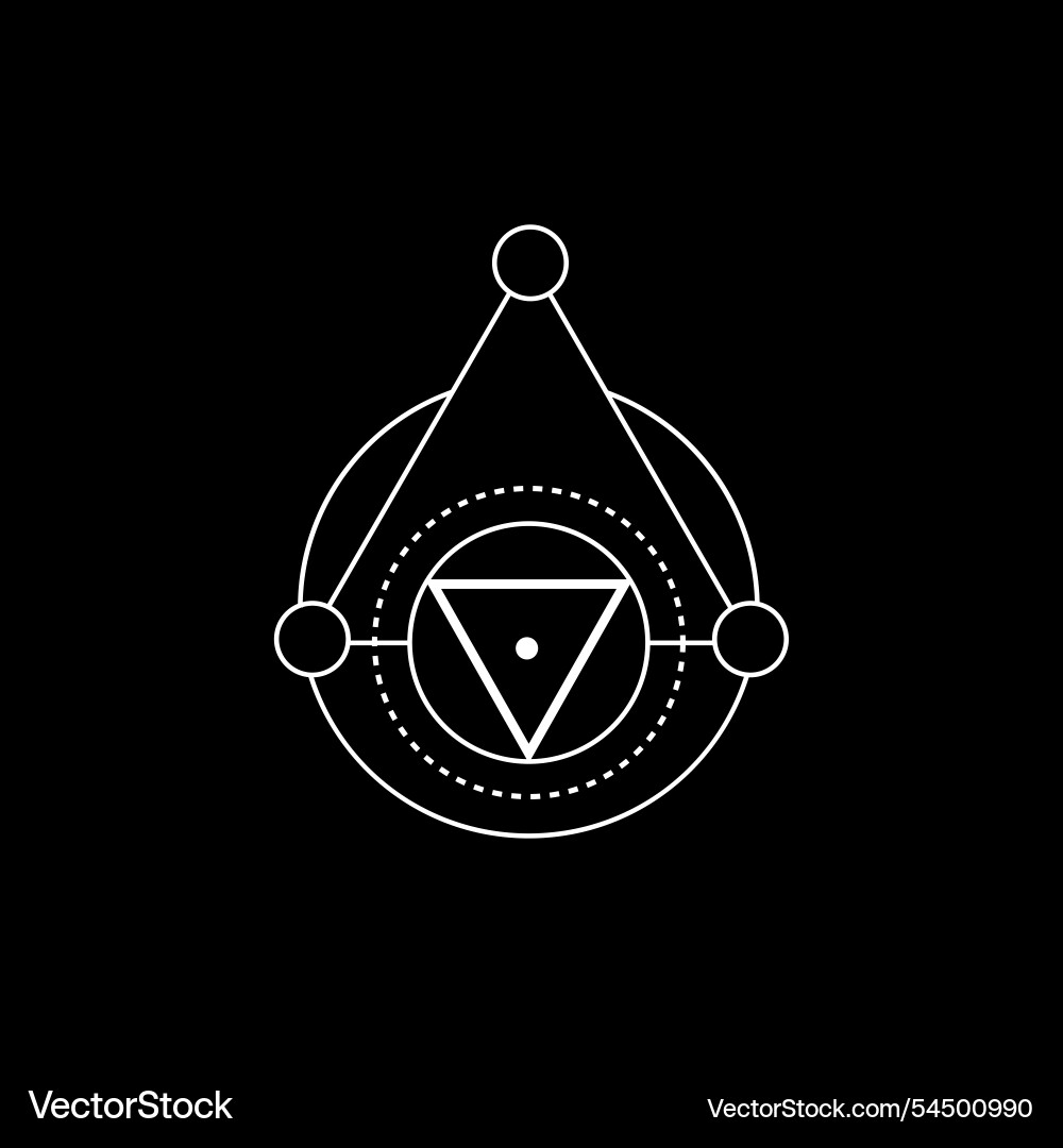 Spiritual triangle with sacred and mystical forms Vector Image