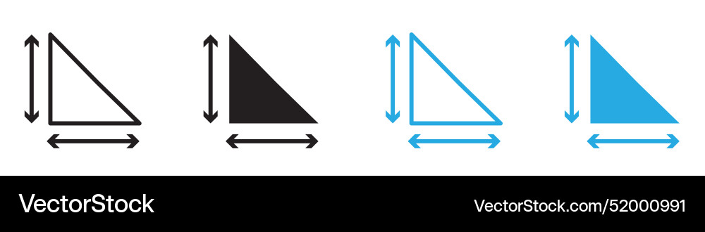 Area and dimension icon line art Royalty Free Vector Image
