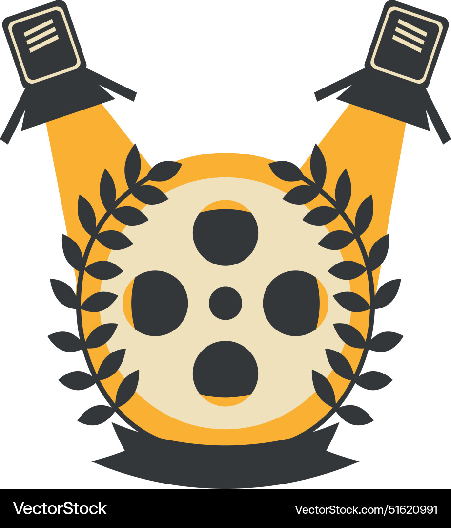 Audiovisual heritage with cinema lights Royalty Free Vector