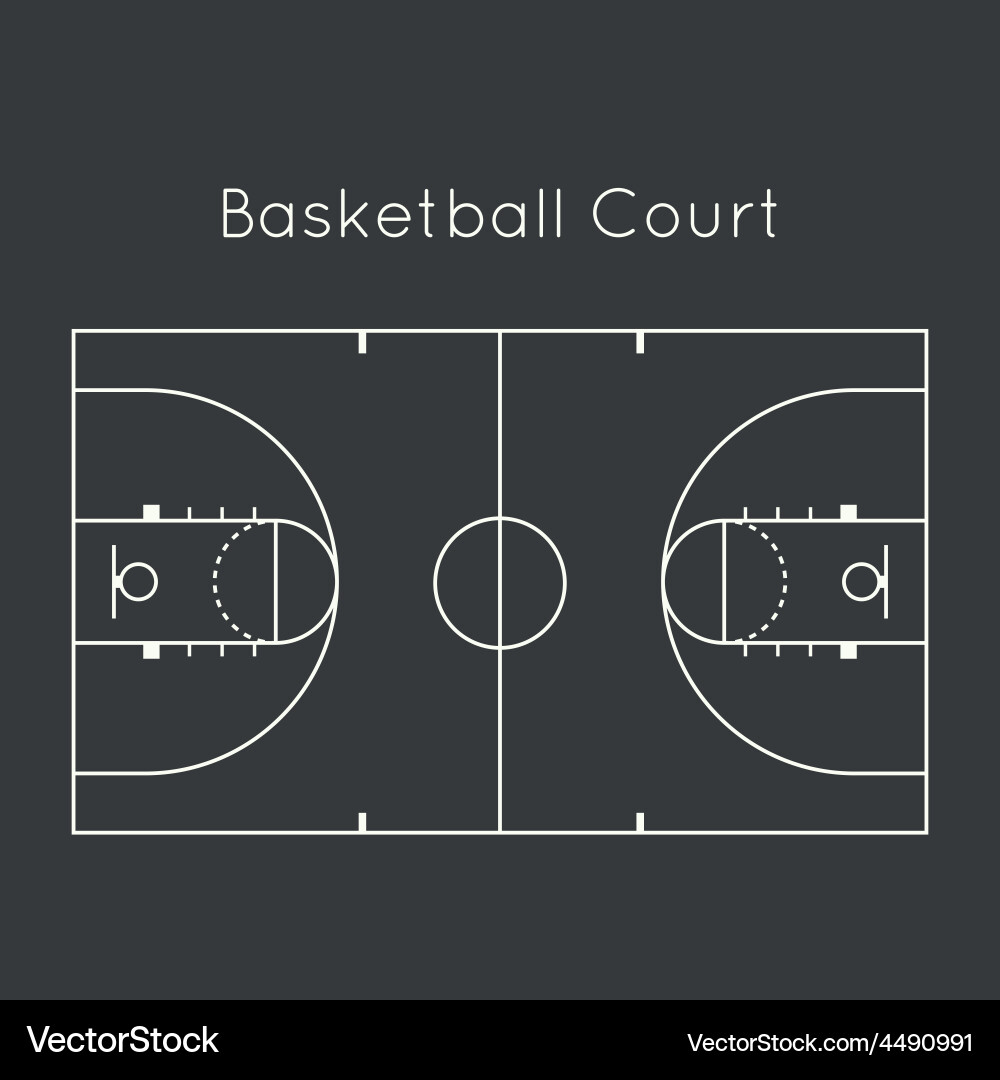 Basketball court Royalty Free Vector Image - VectorStock