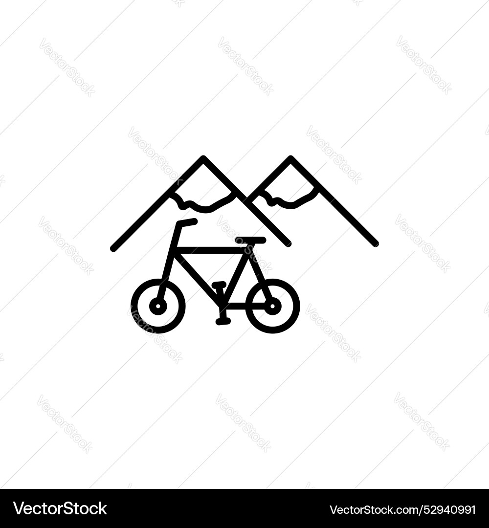 Biking mountain icon set bycicle symbol Royalty Free Vector